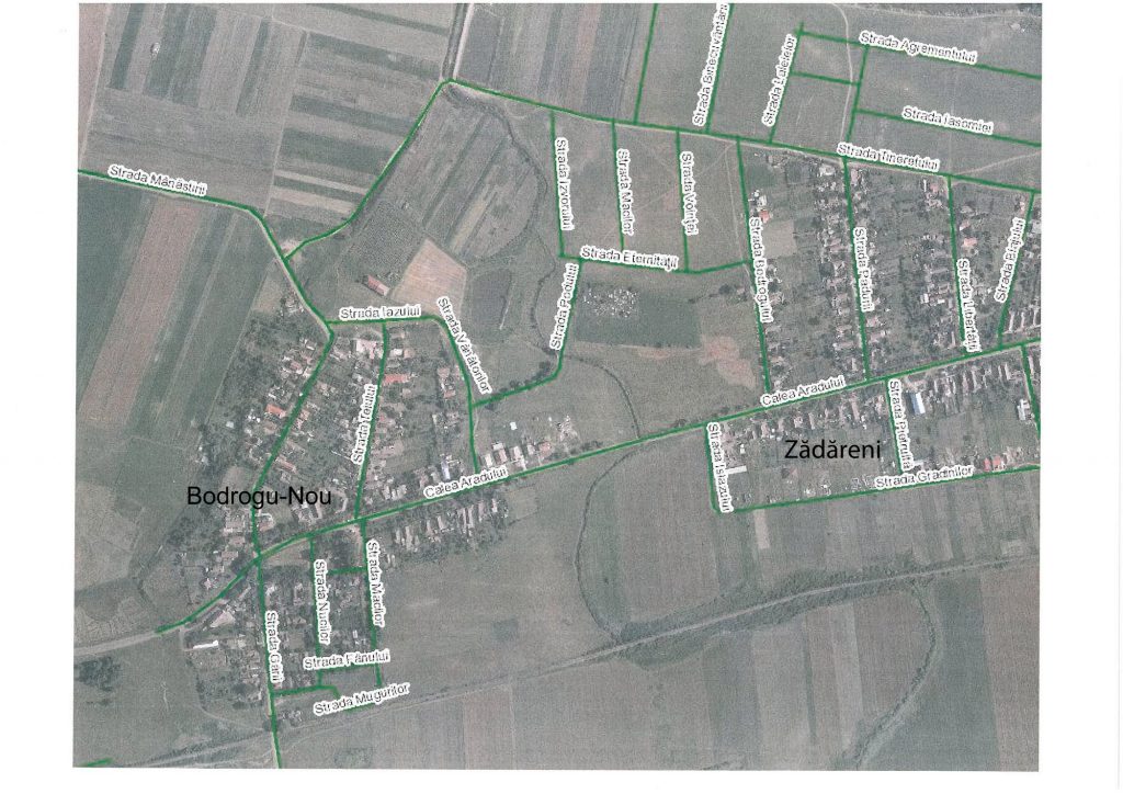 Harta străzilor – Comuna Zădăreni – judetul Arad